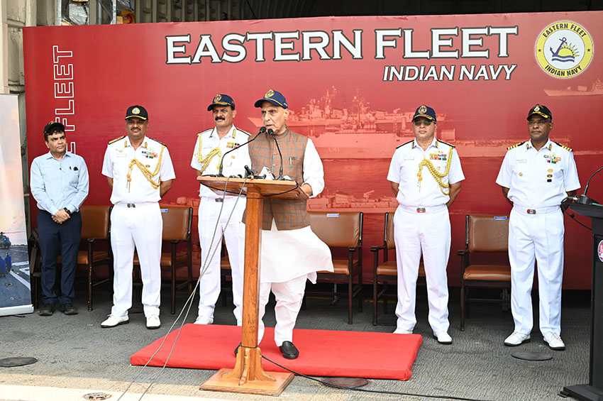 Defence Minister reviews Indian Navy’s operational readiness along ...