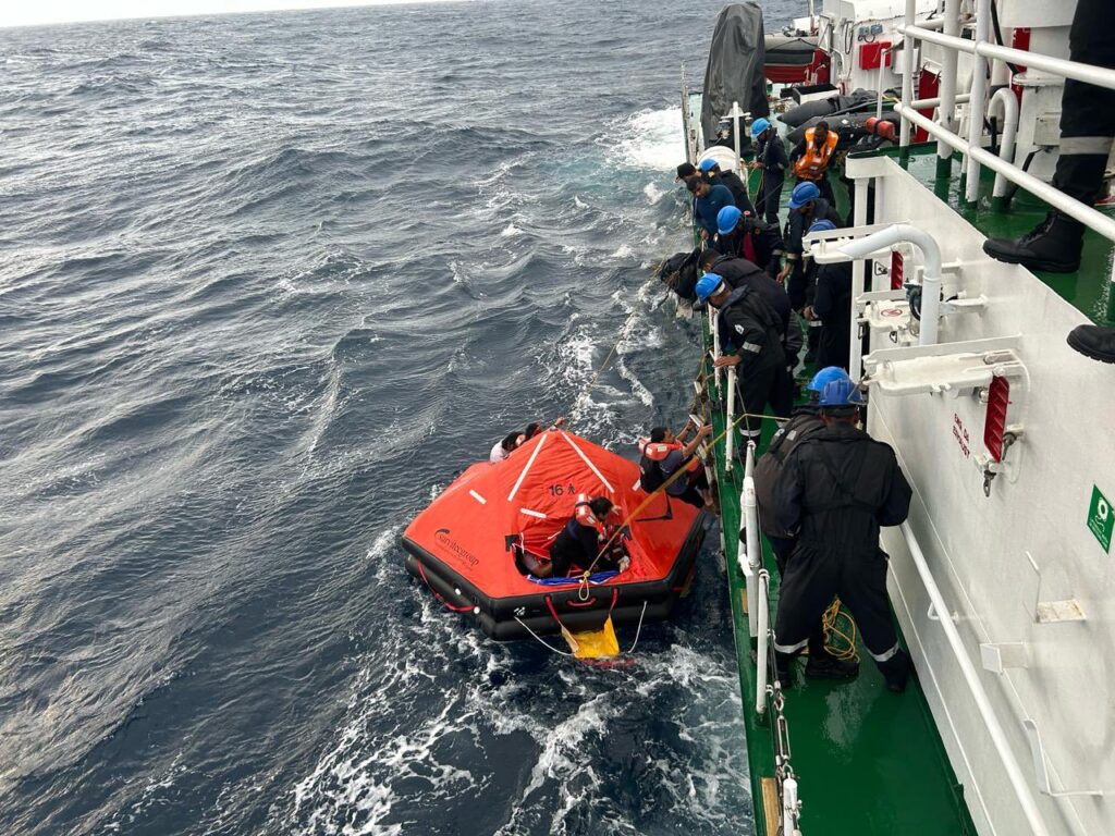 ICG along with Indian Navy Rescues all 24 Crew members as Liberian ...