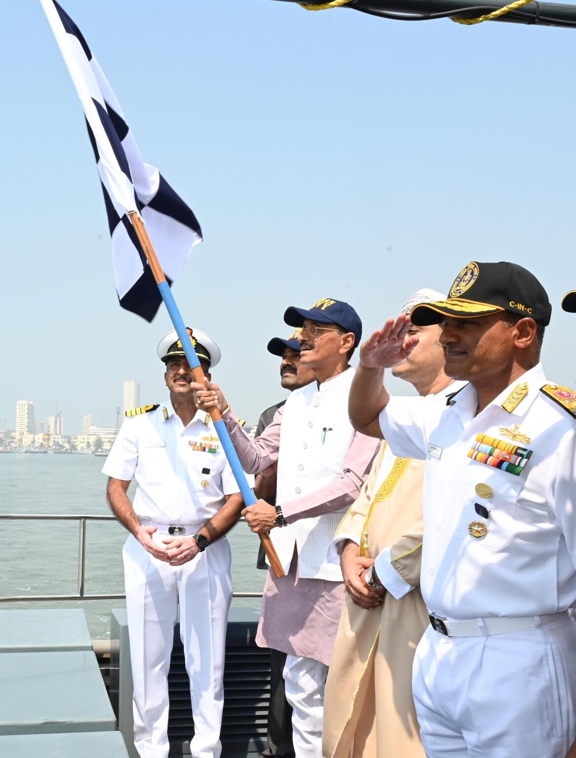 Minister of State for Defence flags-in INSV Kaundinya following ...
